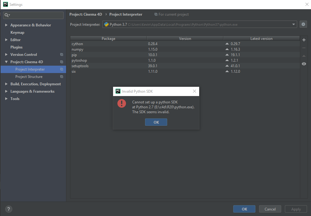 Pycharm Invalid Python SDK PluginCaf 